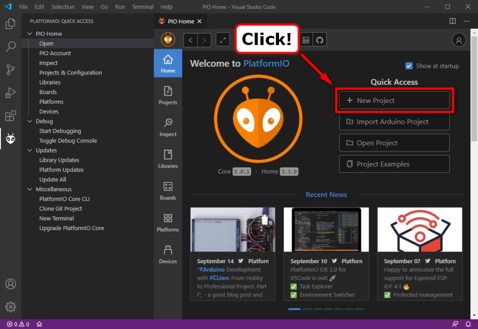 How to use the Pro Mini nRF52 (nRF52823) with PlatformIO | Pro Mini Micros